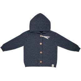 MaxiMo Jungen MaxiMo Strickjacke mit Kapuze, sch&uuml;tzt vor Wind und K&auml;lte, Langarm, Baumwolle blau