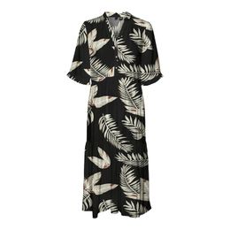 V&eacute;ro Moda Vero Moda Damen Sommerkleid &raquo;VMEASY JOY 2/4 FRL CALF DRESS WVN GA&laquo; Viskose, regular fit schwarz L, N-Gr