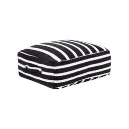 Beliani Bodenkissen SETTAT in Schwarz/Wei&szlig; - (W) 50 x (H) 20 x (L) 50 cm | Gr.: onesize
