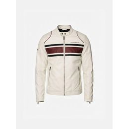 KOROSHI Biker-leder-effektjacke in wei&szlig; | Gr.: L