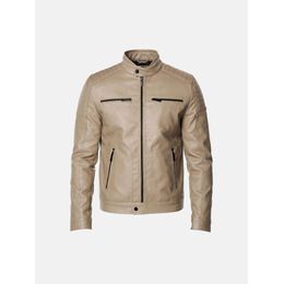 KOROSHI Biker-leder-effektjacke in grau | Gr.: L