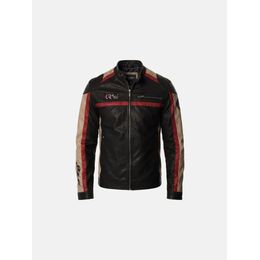 KOROSHI Biker-leder-effektjacke in Schwarz | Gr.: M
