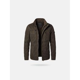 KOROSHI Leichte kurze Baumwolljacke in oliv | Gr.: 3XL