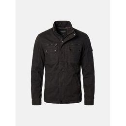 KOROSHI Leichte kurze Baumwolljacke in Schwarz | Gr.: 3XL
