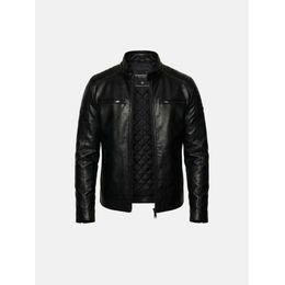 KOROSHI Biker-leder-effektjacke in Schwarz | Gr.: M