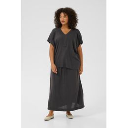 Kaffe curve Kurzarm-Bluse KCmille Loose fit in Black Oyster | Gr.: 46
