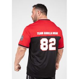 Gorilla Wear Trenton Football Trikot - Schwarz/Rot | Gr.: XL