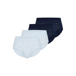 Schiesser Sportslip / Unterhose Cotton Essentials Feinripp in Dunkelblau / Hellblau | Gr.: L
