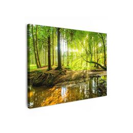 MuchoWow Leinwand bilder Waldlicht (BxH) | Gr.: 140 x 90 cm