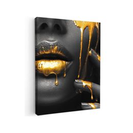 MuchoWow Leinwand bilder Gesicht gold schwarz (BxH) | Gr.: 20 x 30 cm