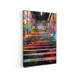 MuchoWow Poster mit Leiste Bunte Treppe (BxH) | Gr.: 20 x 30 cm