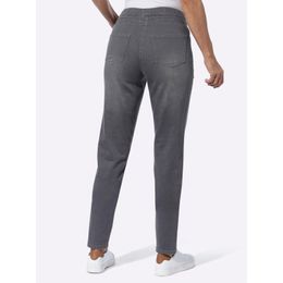 WITT Damen Schlupfjeans mit Tunnelzug und Bindeband, grey-denim, Gr&ouml;&szlig;e 38