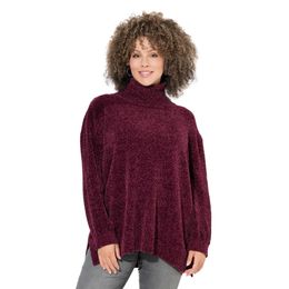 Ulla Popken Oversized-Pullover in dunkel weinrot | Gr.: 50-52