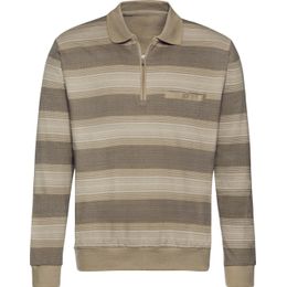 Marco Donati Herren Langarm-Shirt beige-gestreift Gr&ouml;&szlig;e 44/46