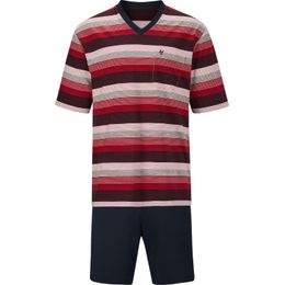 Hajo Herren Shorty marine-rot-geringelt, Gr&ouml;&szlig;e 52/54
