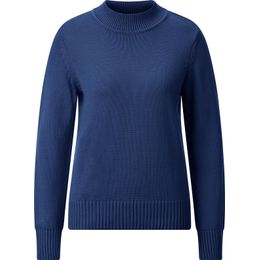 CR&Eacute;ATION L Damen Stehkragenpullover mit Baumwolle royalblau Gr&ouml;&szlig;e 36