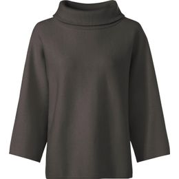 Heine Damen 3/4 Arm-Pullover mit halsfernem Rollkragen graphit, Gr&ouml;&szlig;e 34