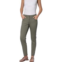 CR&Eacute;ATION L Damen Stretch-Hose mit Passformsattel vorne und hinten khaki Gr&ouml;&szlig;e 36