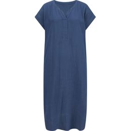 CR&Eacute;ATION L Damen Sommerkleid in Musselin-Qualit&auml;t jeansblau Gr&ouml;&szlig;e 50