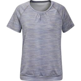 Damen Funktionsshirt mit Raffungen taubenblau-meliert Gr&ouml;&szlig;e 36/38