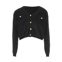 Swirly Knit Cardigan female Black size M