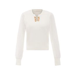 NAEMI Pullover Damen Gr&ouml;&szlig;e XS/S gold / wei&szlig;
