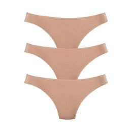 Lascana String (3 Stck.) Damen Gr&ouml;&szlig;e XS beige