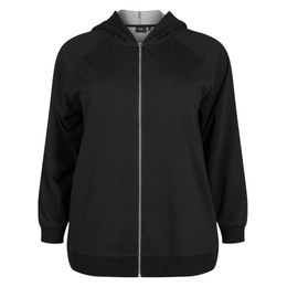 ZIZZI Zip-Up Hoodie 'Mcharline' female Black size XXXL