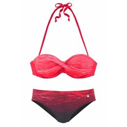 Lascana B&uuml;gel-Bandeau-Bikini Damen Gr&ouml;&szlig;e S dunkelpink