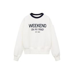 Mango Kids Sweatshirt 'WEEKEND' girl White size 10
