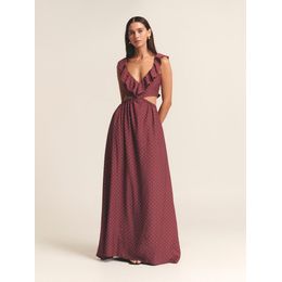 St MRLO Kleid 'Arlie' Damen Gr&ouml;&szlig;e 44 dunkelrot / wei&szlig; Winterkleid