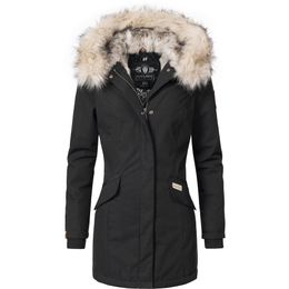 Navahoo Wintermantel 'Cristal' Damen Gr&ouml;&szlig;e XL beige / schwarz