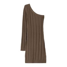 Bershka Knitted dress female Brown size L