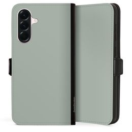 DeinDesign Galaxy A56 5G Handy Klapph&uuml;lle Handyh&uuml;lle aus Kunst Leder schwarz Flip Case Colour Unicoloured Green Sideflip mit Lasche