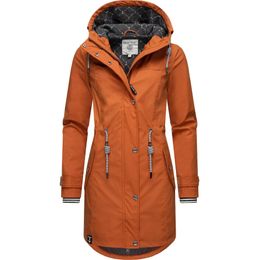 PEAK TIME Funktionsmantel Damen Gr&ouml;&szlig;e XL grau / orange / schwarz