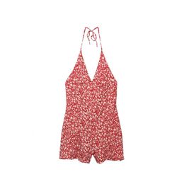 Pull&Bear Pull&Bear Jumpsuit Damen Gr&ouml;&szlig;e XL cranberry / wei&szlig;