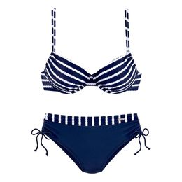 Lascana Bikini Damen Gr&ouml;&szlig;e S navy / wei&szlig;