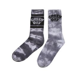 Merchcode Socken 'Green Day Tie Die' Damen Gr&ouml;&szlig;e 39/42 grau / schwarz / wei&szlig;