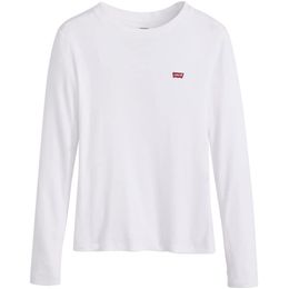 Levi's LEVI'S Shirt 'Essential Housemark Long Sleeve Tee' Damen Gr&ouml;&szlig;e S karminrot / wei&szlig;