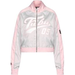 Fubu Jacke Damen Gr&ouml;&szlig;e XL silbergrau / rosa / schwarz / wei&szlig;