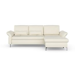 Ecksofa Home Affaire "Palm Beach L-Form", beige (creme), B:269cm H:89cm T:175cm, 98%Polyester, 2%Polyamid, Sofas, Ecksofa, Federkern, mit Sitztiefenverstellung, wahlweise mit Bettfunktion