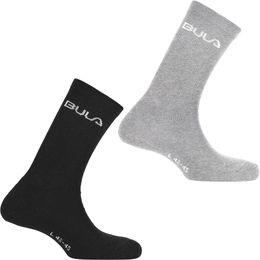 Socken BULA, Herren, Gr. 40, schwarz (schwarz, grau), 39% Wolle, 39% Polyacryl, 14% Polyester, 8% Polyamid, unifarben, Socken Socken, im praktischen 2er-Pack