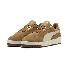 Sneaker Puma "Shuffle Downtown Sneakers Erwachsene", Damen, Gr. 44, coffee milk alpine snow beige wei&szlig;, Obermaterial: Textil, Synthetik, Kuhleder; Futter: Textil; Innensohle: Textil; Laufsohle: Gummi, Schuhe Sneaker