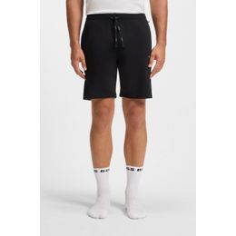 Sweatshorts BOSS "Mix&Match Short CW", Herren, Gr. L (52), N-Gr, schwarz (schwarz 001), Sweatware, Obermaterial: 95% Baumwolle, 5% Elasthan, unifarben, Basic ca. Mitte Oberschenkel, Hosen Sweatshorts, mit BOSS Logo