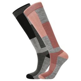 Socken WHISTLER "Corsicana", Herren, Gr. 39/42, braun, 40% Wolle, 40% Polyacryl, 11% Polyamid, 9% Polyester, mehrfarbig, Socken Socken, im praktischen 2er-Pack