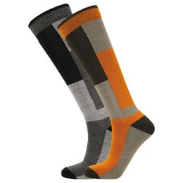 Socken WHISTLER "Corsicana", Herren, Gr. 35/38, orange, 40% Wolle, 40% Polyacryl, 11% Polyamid, 9% Polyester, mehrfarbig, Socken Socken, im praktischen 2er-Pack