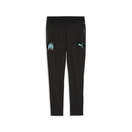 Sporthose Puma "Olympique de Marseille Trainingshose Herren", Herren, Gr. L, Normalgr&ouml;&szlig;en, schwarz team aqua blau, Hosen Sporthose