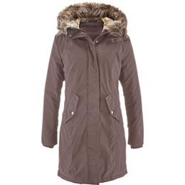 CR&Eacute;ATION L Damen Winterjacke mit innenliegenden Strickb&uuml;ndchen dunkeltaupe Gr&ouml;&szlig;e 38