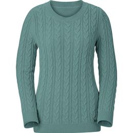 CR&Eacute;ATION L Damen Strickpullover mit Zopfmuster jadegr&uuml;n Gr&ouml;&szlig;e 52