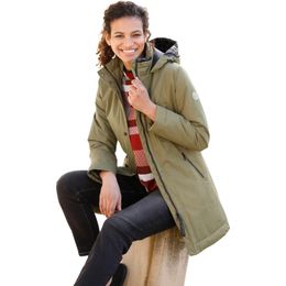 Green Goose Damen Longjacke mit fleece-gef&uuml;tterten Taschen oliv-schwarz Gr&ouml;&szlig;e 36